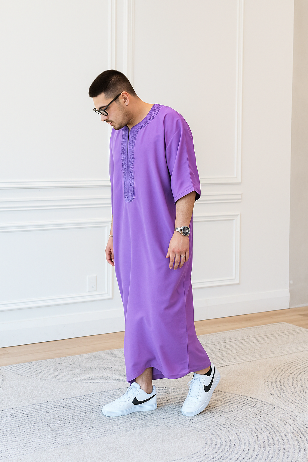 Lavender Gandoura – Khaas | Premium Moroccan Thobes